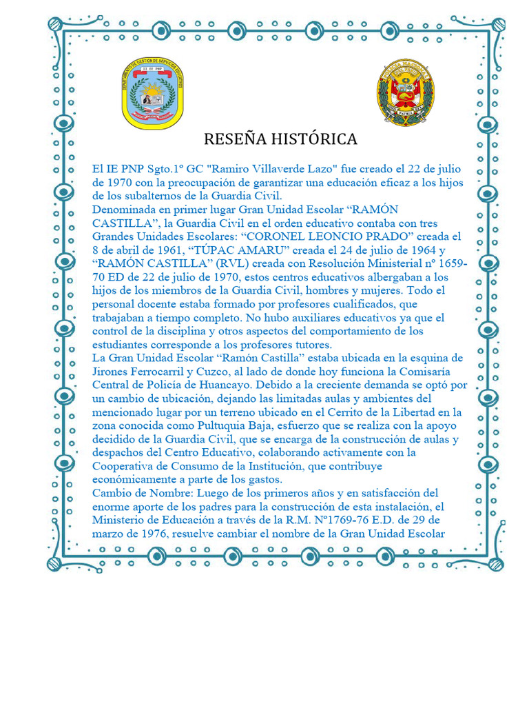 RESEÑA HISTORICA RVL (2) | PDF