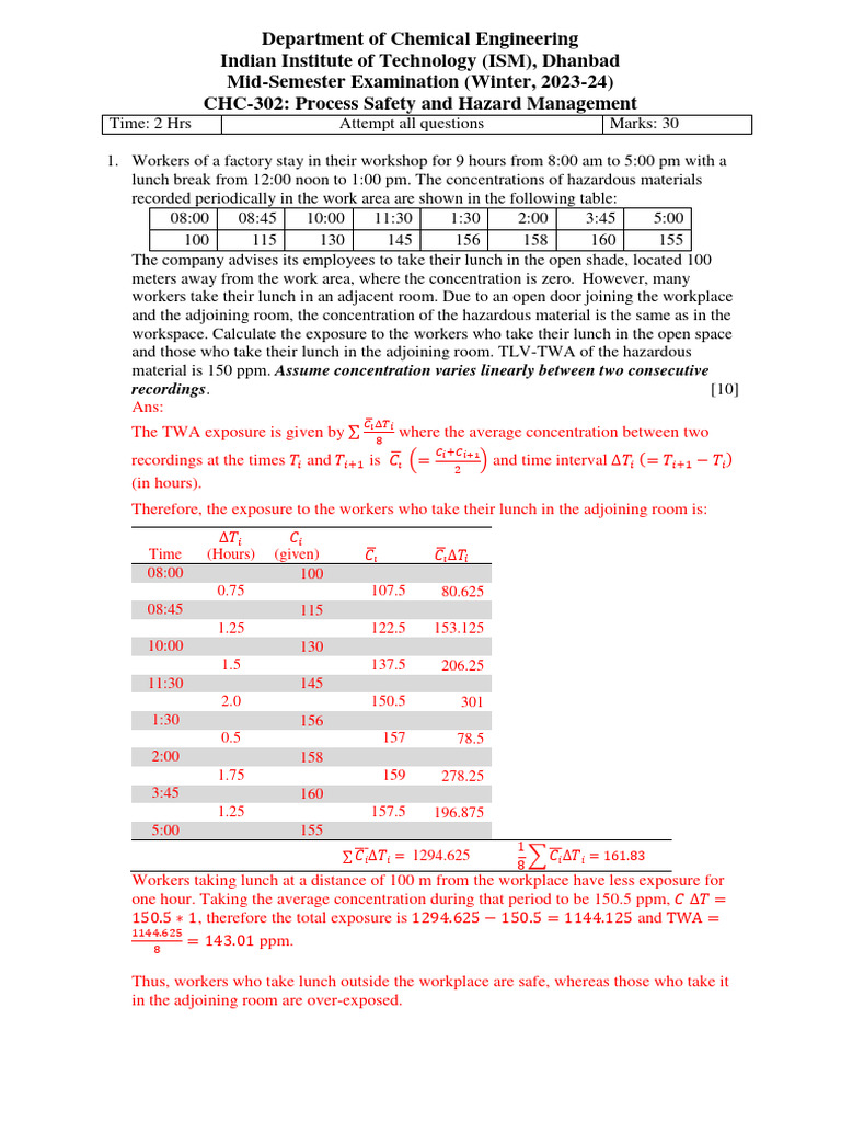 Solution - MidSem A | PDF | Evaporation | Applied And Interdisciplinary Physics