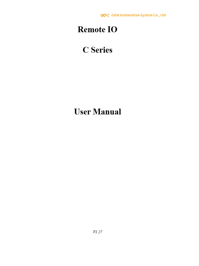 Remote IO System C Series User Manual V1.27——20240606 | PDF | Network ... Remote IO System C Series User Manual V1.27——20240606 | PDF | Network ...