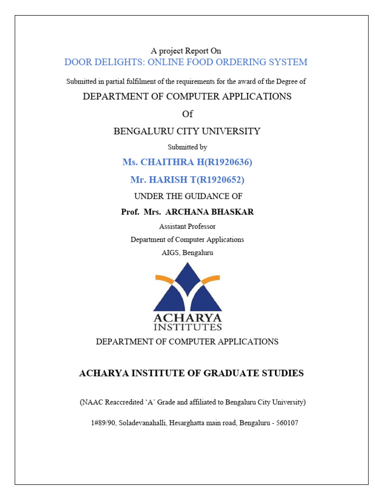 Our Project Report Online Food Ordering | PDF | Use Case | Conceptual Model