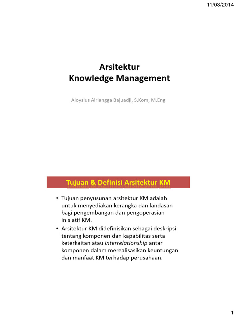 Arsitektur Knowledge Management | PDF | Karier & Perkembangan | Bisnis