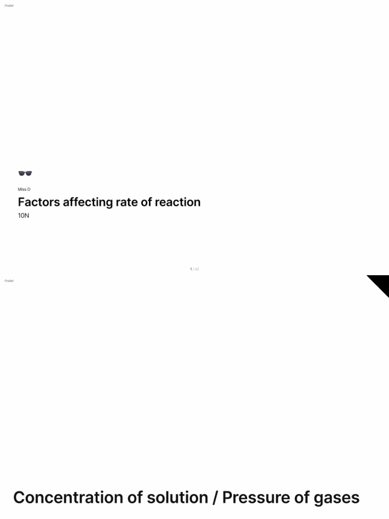 Factors Affecting Rate of Reaction-Slideshow | PDF
