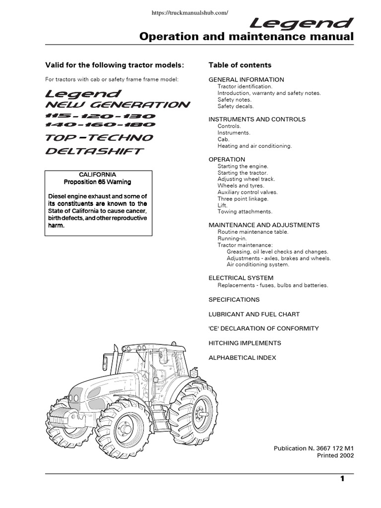 Landini Tractor Operation Manual | PDF | Tractor | Safety