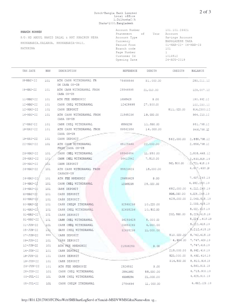 Statement | PDF | Deposit Account | Cheque