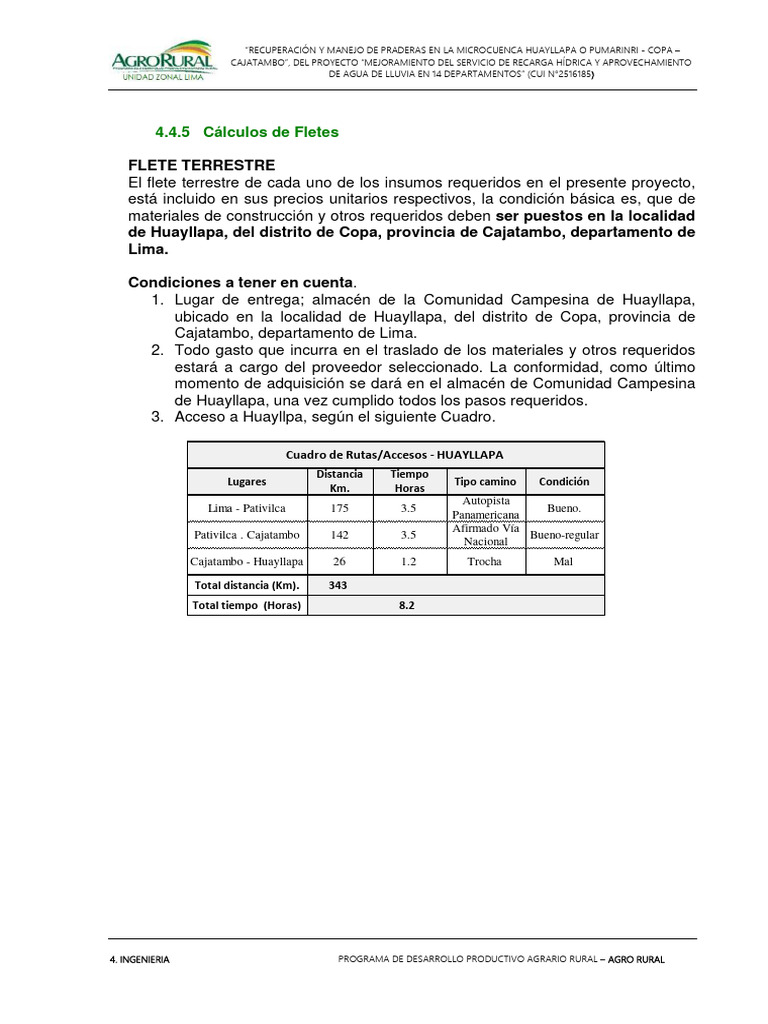 4.4.5 Calculode Fletes | PDF