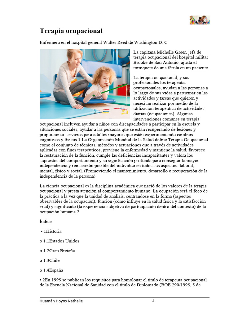 Terapia Ocupacional | PDF | Terapia ocupacional | Cuidado de la salud