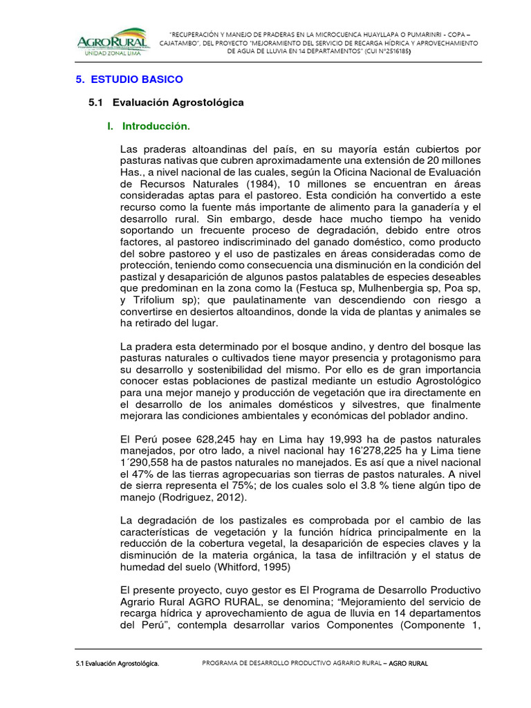 Recuperación de Praderas en Huayllapa | PDF | Pasto | Pradera
