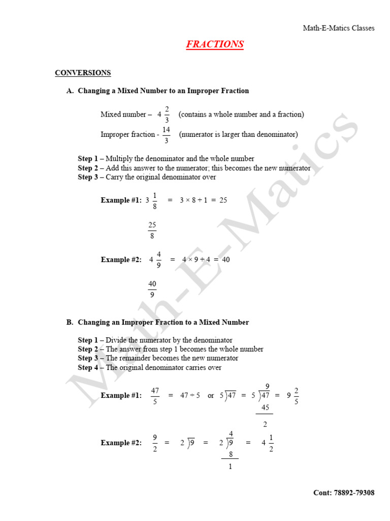 Fraction Detail | Download Free PDF | Lexicology | Elementary Mathematics
