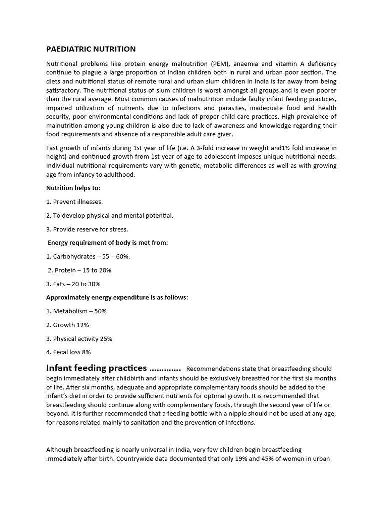 Paediatric Nutrition Mbbs Lecture | PDF | Breastfeeding | Breast Milk