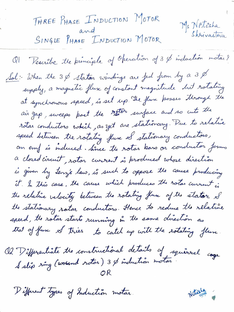 Unit 4 Part 3 BEE101 3phase IM DR Nitisha | PDF