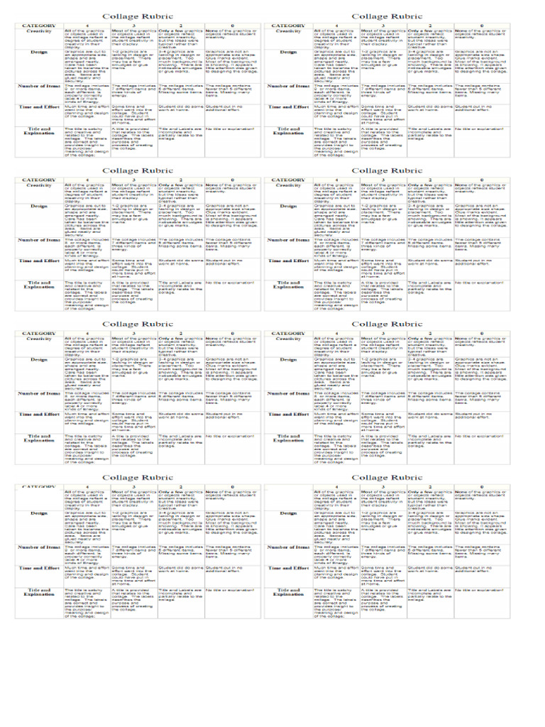Collage Rubrics | PDF
