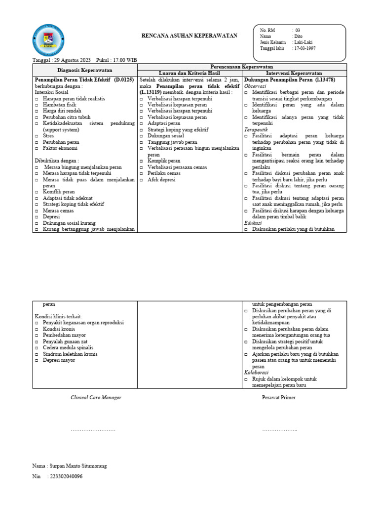 Intervensi Atau Rencana Asuhan Keperawatan | PDF