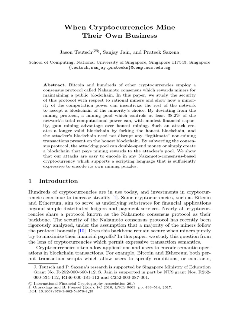 Cryptocurrency Mining Security Flaws | PDF | Cryptocurrency | Distributed Computing