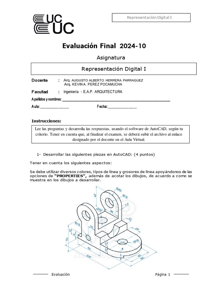 Examen Final - Repre Digital I - Dia Lunes - 202410 | PDF | Cad ...
