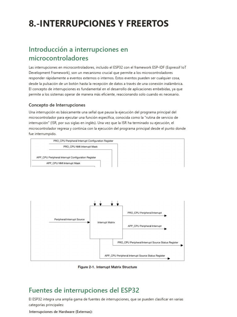 8.-Interrupciones y Freertos | PDF | Microcontrolador | Cola (tipo de datos abstractos)