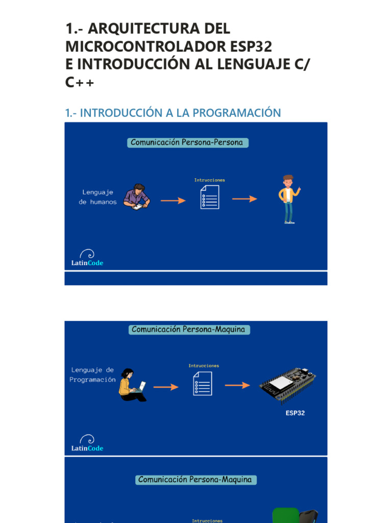 1.- ARQUITECTURA DEL MICROCONTROLADOR ESP32 E INTRODUCCIÓN AL LENGUAJE ...