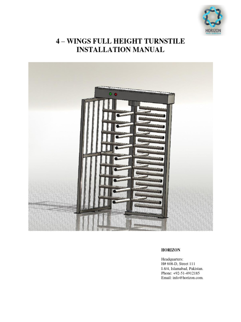 Installation Manual For Full Height Turnstiles | PDF | Programmable Logic Controller | Equipment