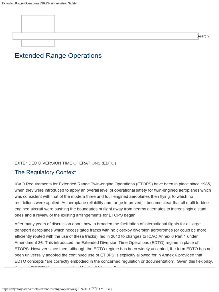 Extended Range Operations | PDF | Airplane | Reliability Engineering