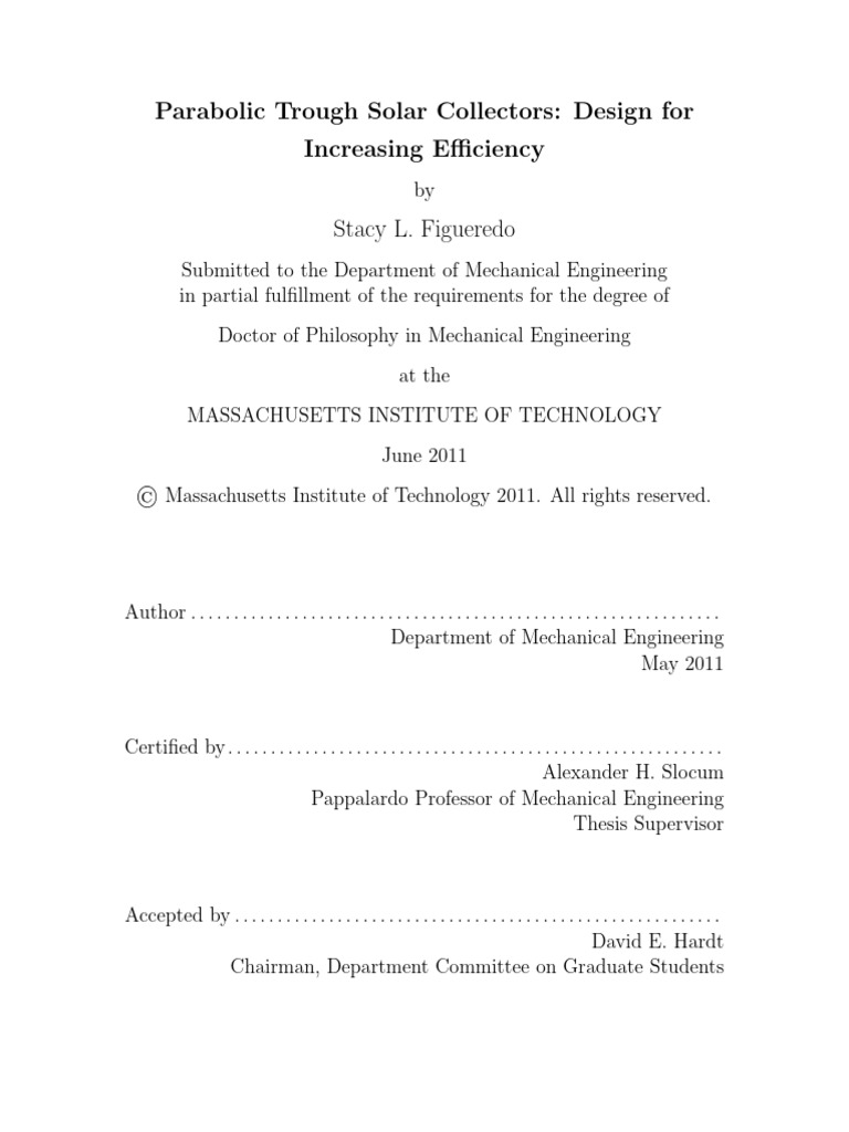 Parabolic Trough Solar Collectors: Design For Increasing Efficiency ...