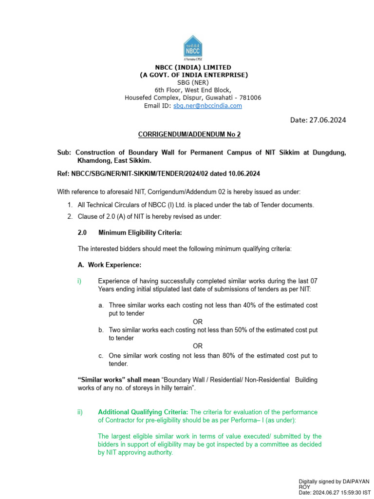 Corrigendum Addendum 02 | PDF | Joint Venture | Mergers And Acquisitions