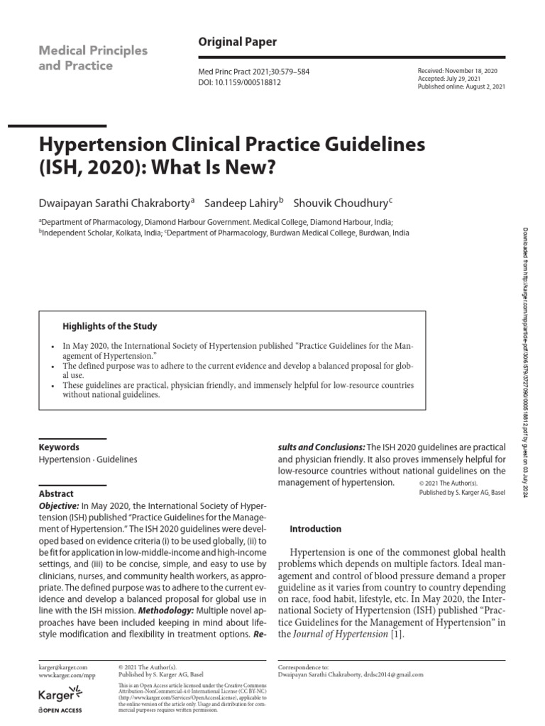 HTA Guide ISH What Is New 2021 | PDF | Blood Pressure | Hypertension