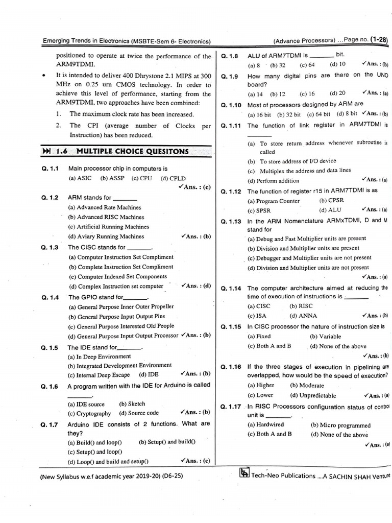 ETE Tech-Neo Textbook MCQs | PDF