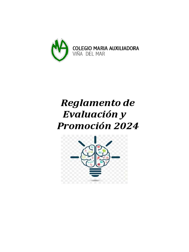 REGLAMENTO-DE-EVALUACION-Y-PROMOCION-2024-1 | Descargar gratis PDF | Evaluación | Aprendizaje