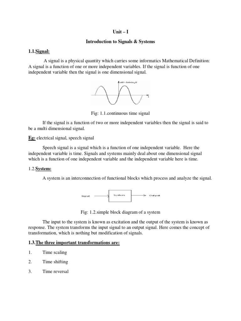 Unit-1 | Download Free PDF | Discrete Time And Continuous Time | System