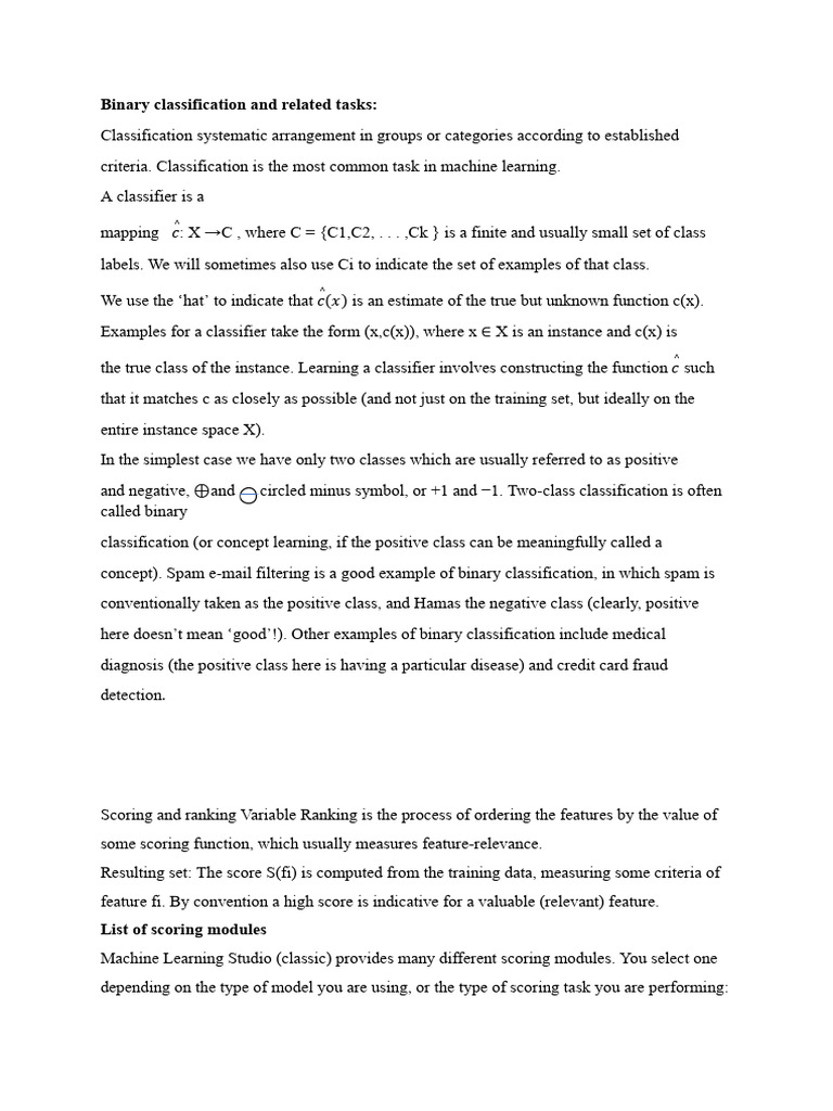 Binary Classification | PDF | Statistical Classification | Cluster Analysis