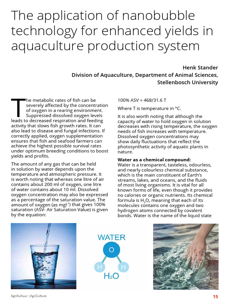 The Application of Nanobubble Technology For Enhanced Yields in ...