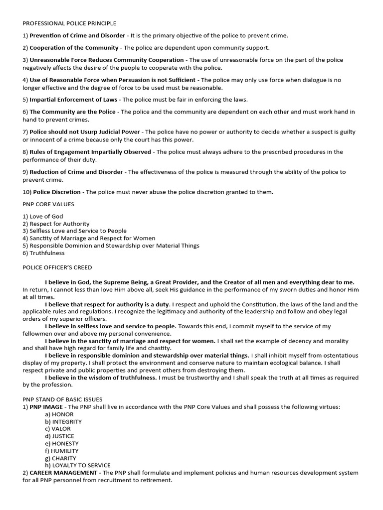 Pre Final Handouts Ethics | PDF | Police | Crimes