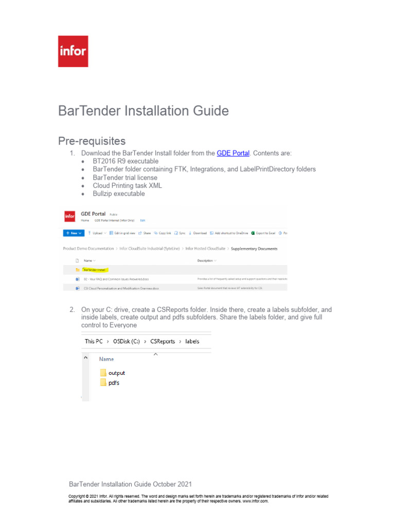 BarTender Installation Guide | PDF | Computer File | System Software