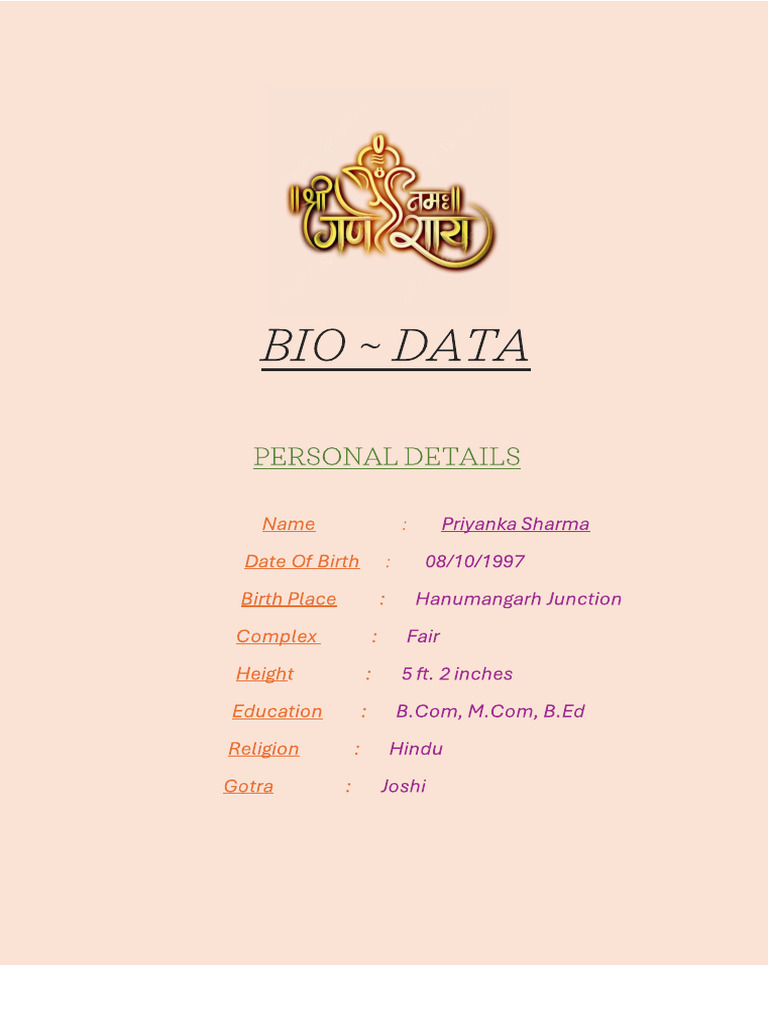 Bio Data | PDF