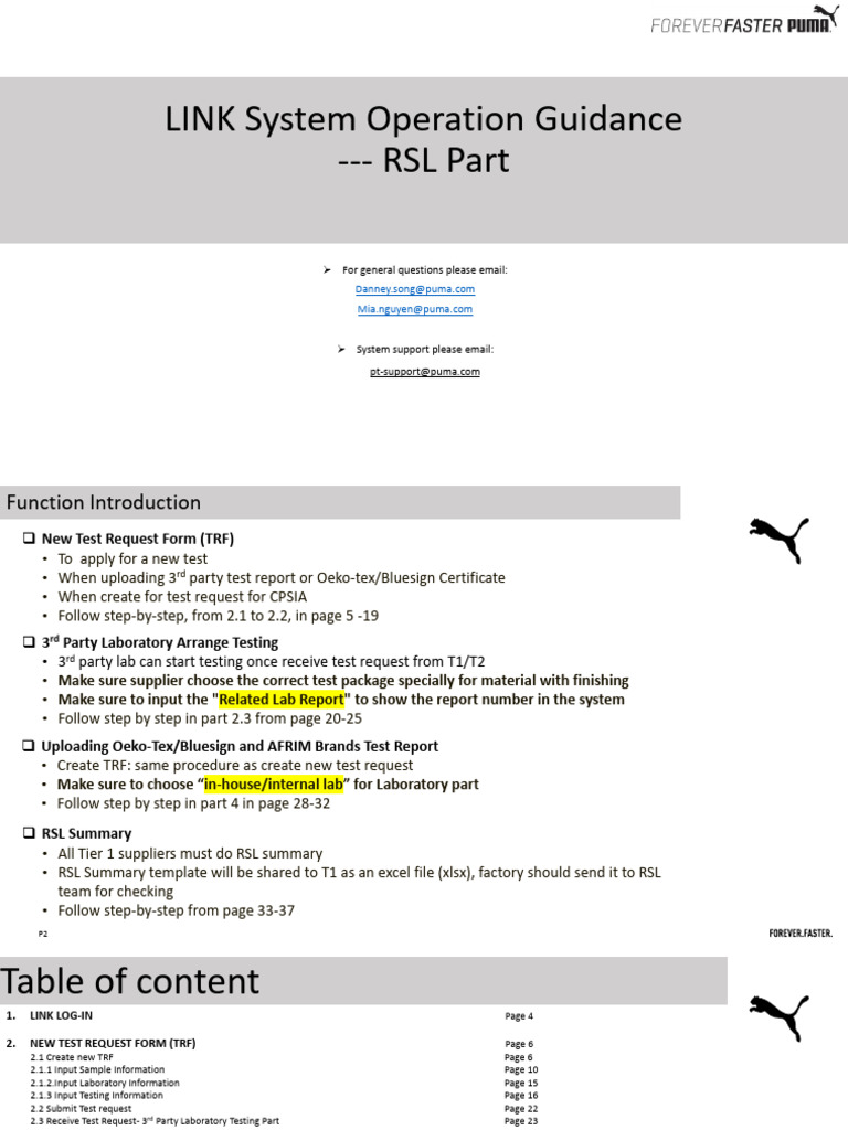 LINK System RSL Testing Guidance | PDF | Login