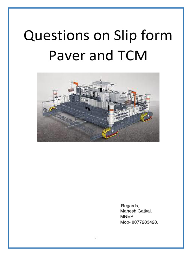 Slip Form Paver Specifications Guide | PDF | Pump | Electric Motor