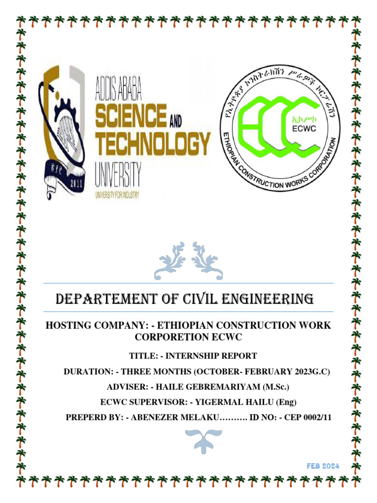 Internship Report on ECWC Experience | PDF | Surveying | Beam (Structure)
