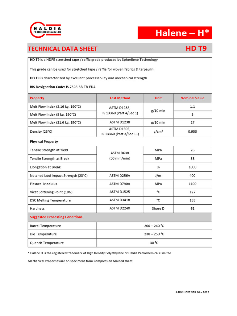 TDS HD T9 04052022 | PDF | Materials | Building Engineering