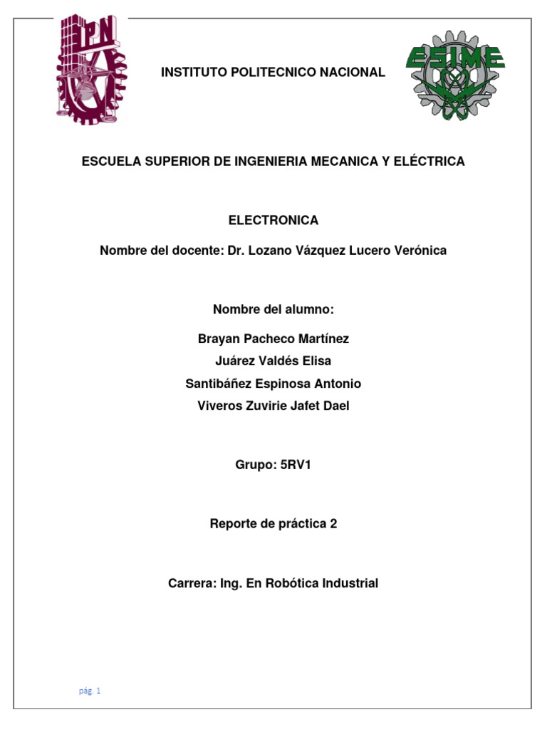 Segundo Reporte de Practica | PDF | Electrónica | Puerta lógica