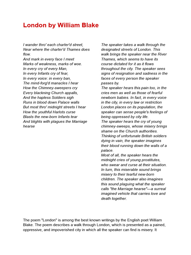 William Blake London Pdf Prostitution