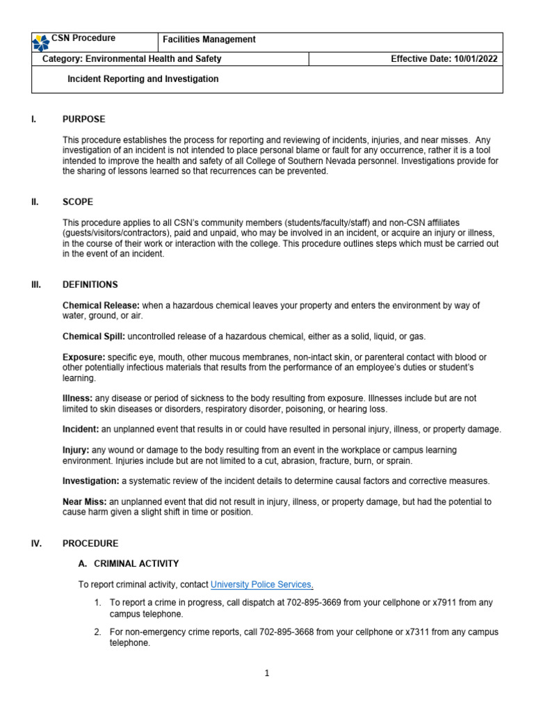 Incident Reporting and Investigation Procedure 2 | PDF | Occupational ...