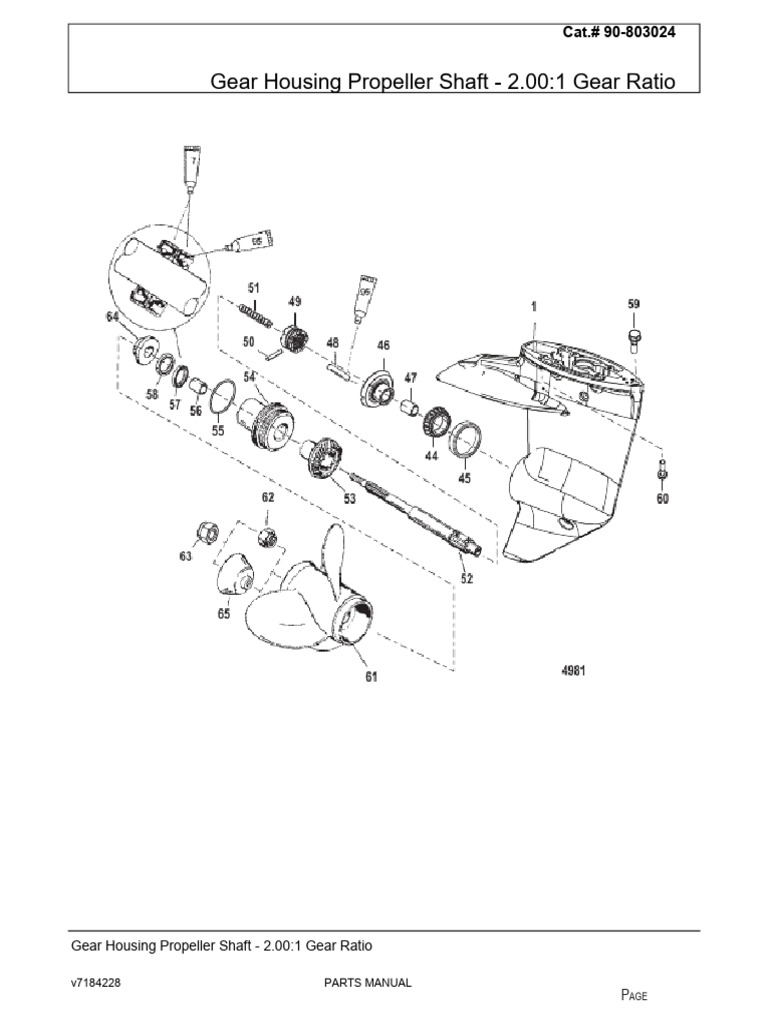 Gear Housing Propeller Shaft - 2.00 - 1 Gear Ratio | PDF | Gear | Propeller