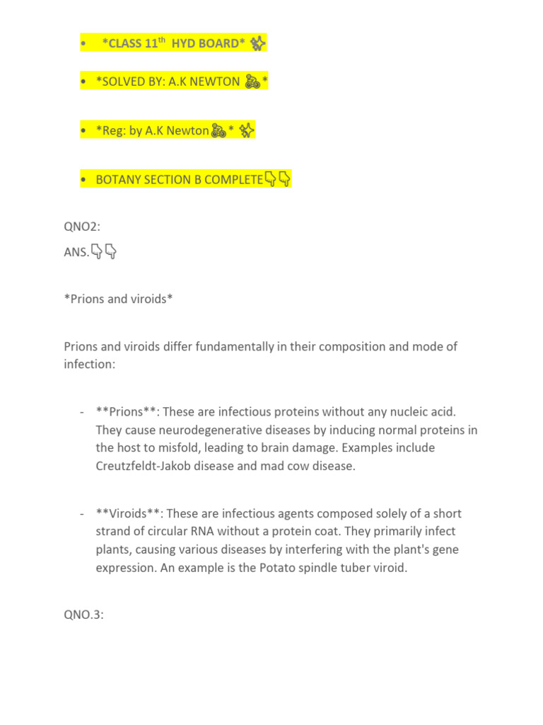 Class 11th Hyd Board Botany Section B Complete | PDF | Cell Nucleus ...