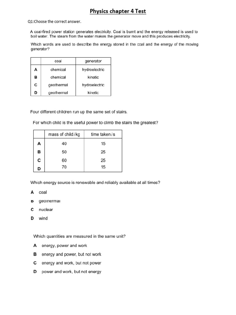 Physics Chapter 4 Test | PDF