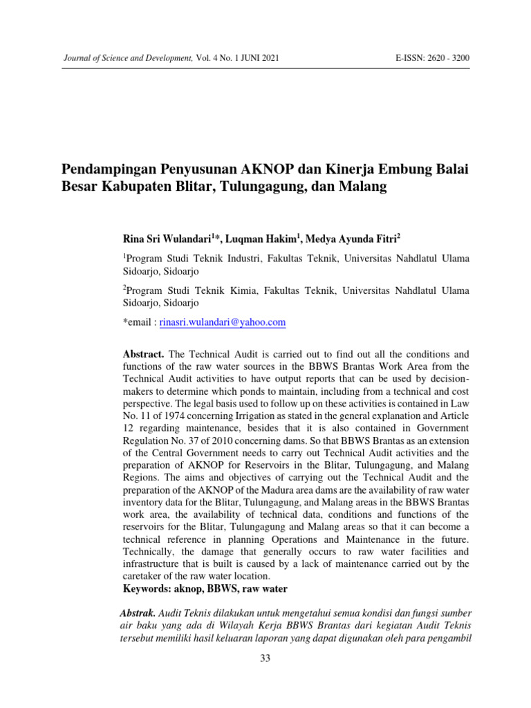 Aknop Air Baku | PDF | Sains & Matematika | Teknologi & Rekayasa Aknop Air Baku | PDF | Sains & Matematika | Teknologi & Rekayasa