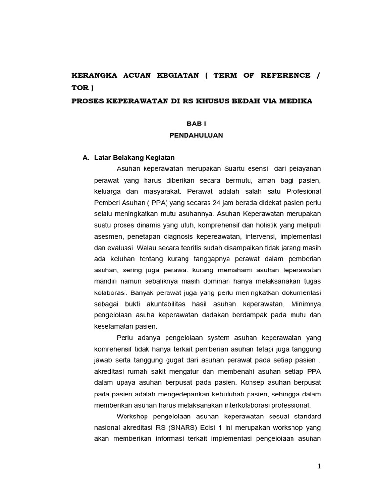 Workshop Asuhan Keperawatan RS Via Medika | PDF