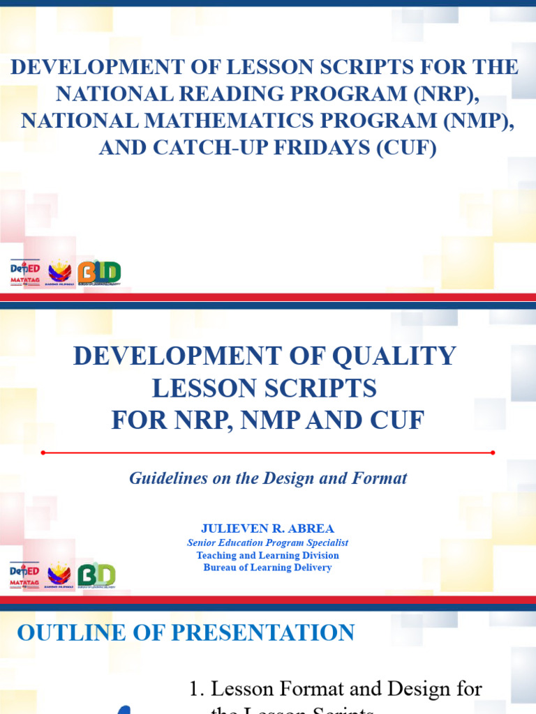 LessonScripts Format Sample PPT JRA | PDF | Learning | Educational ...