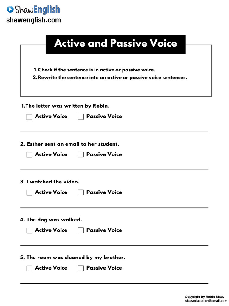 Basic Active Passive Voice in English | PDF