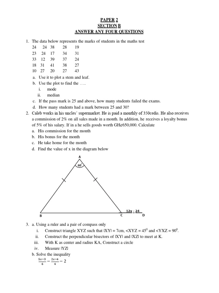 Term 3 Mathematics Paper 2 (b8) | PDF | Mathematics