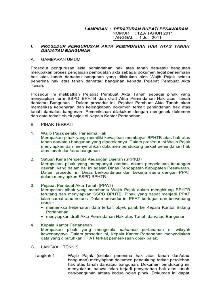 Prosedur Pengurusan SSPD BPHTB Waris | PDF