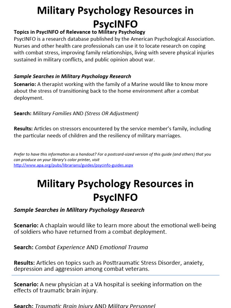 Military Topic Guide | PDF | Psychological Trauma | Stress (Biology)